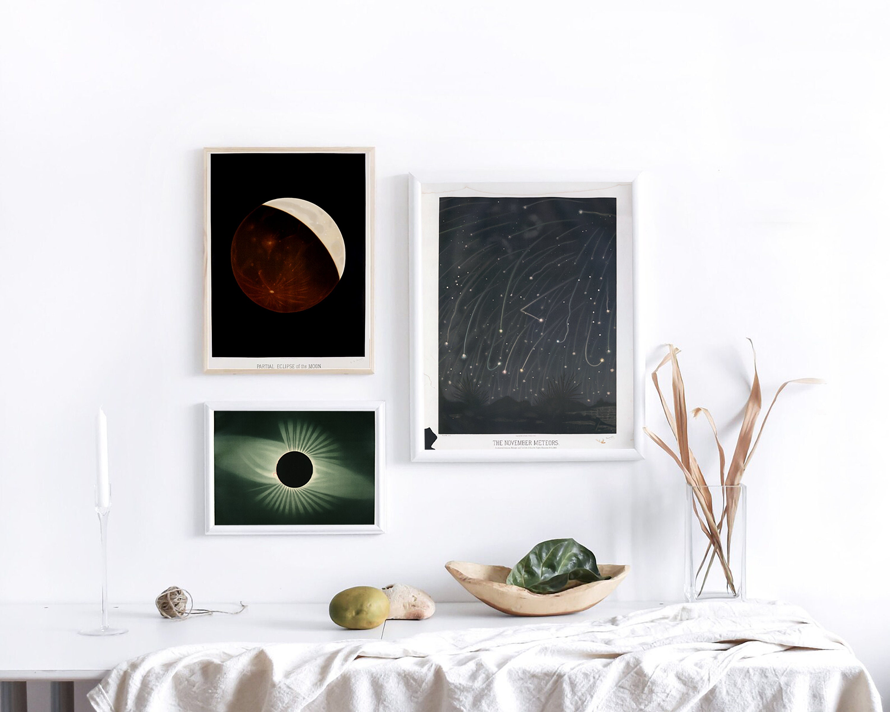 Trouvelot Astronomy Drawing Wall Art Set, French Minimalist Wall Art ...