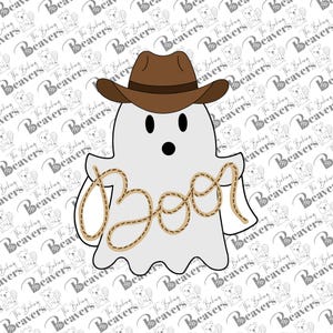 Cowboy Ghost With Boo Lasso Cookie Cutter - Etsy