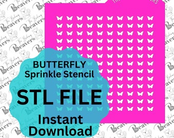 Digital Butterfly Sprinkle Stencil 3 Sizes Digital Download STL File ...