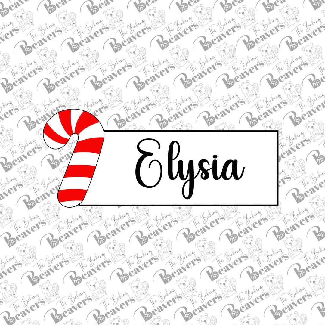 Candy Cane Name Plaque Cookie Cutter (recommend Sizing Up) - Etsy