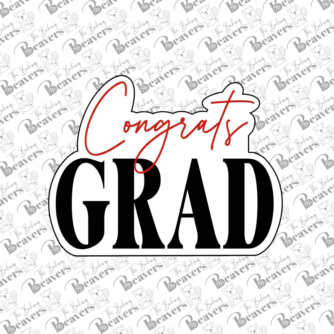 Congrats Grad Text Cookie Cutter (with Option for Stencil) - Etsy