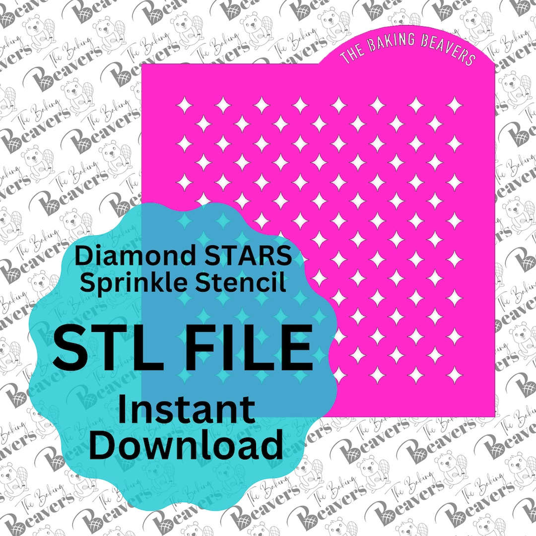 STL - Diamond Star Sprinkle Stencil (digital Download) - Etsy