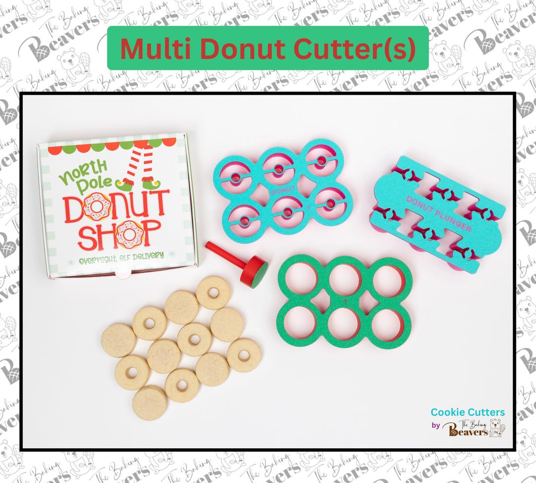 1" Donut Multi-cookie Cutter / Elf Donuts / North Pole Donut Shop ...