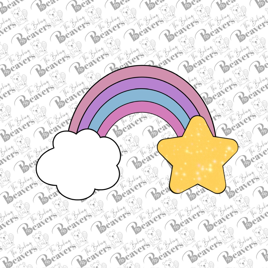 Rainbow With Star Cookie Cutter - Etsy
