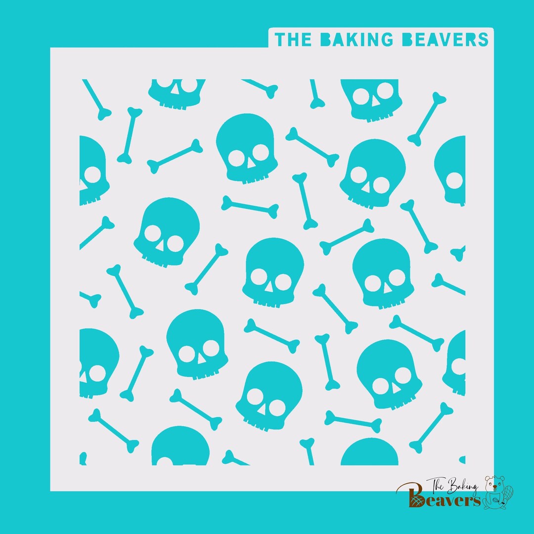 Skulls and Bones Pattern Stencil (2 Parts) - Etsy