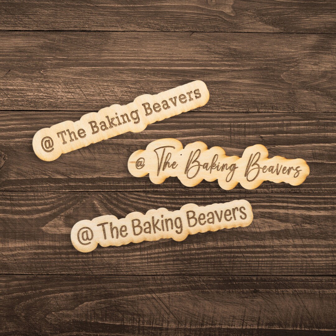 Custom Laser Engraved Wooden Business Name Plaque for Social Media - Etsy