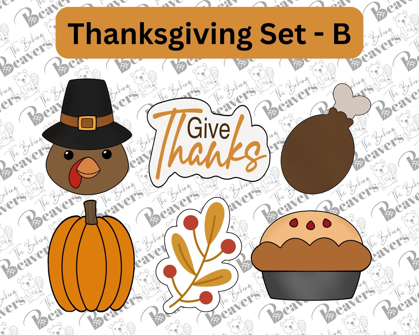 Thanksgiving Set (B) - (set of 6) - Etsy