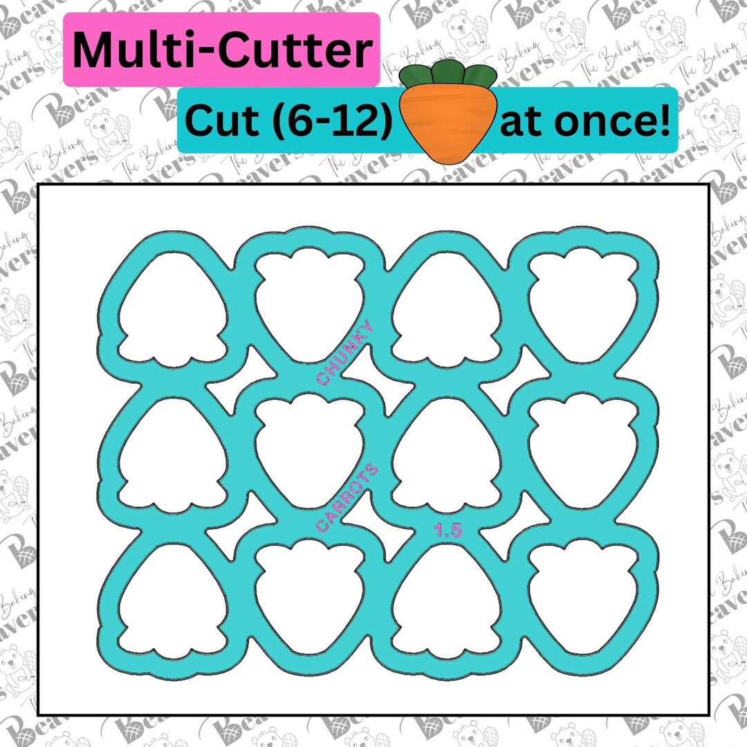 Chunky Carrots Multi Cookie Cutter (cuts 6 or 12 Cookies at Once) - Etsy