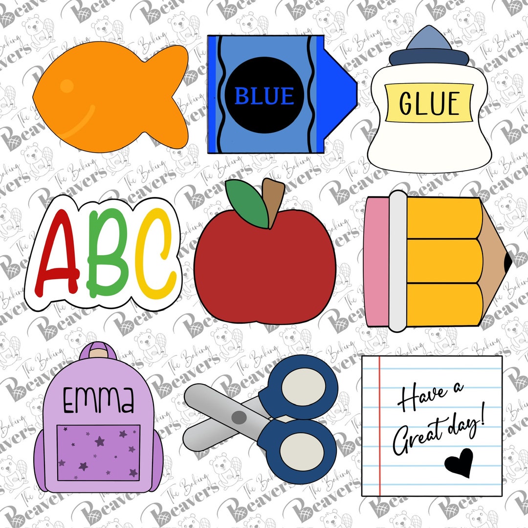 Back to School Cookie Cutter Set of 9 Minis - Etsy