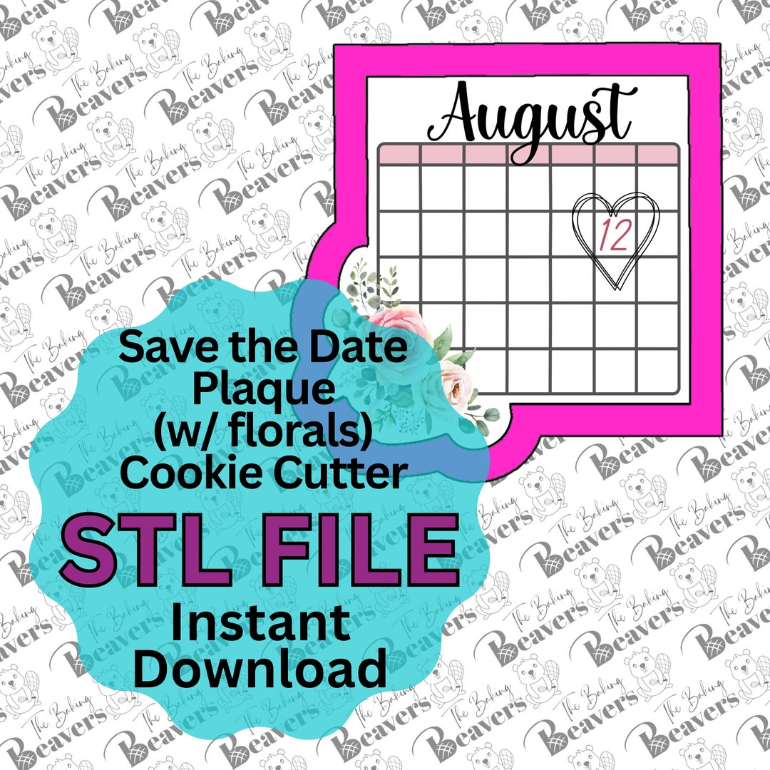 STL - Save the Date With Florals (digital Download) - Etsy