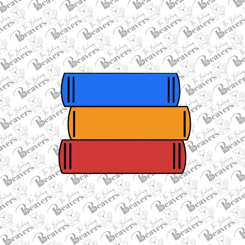 Stack of Books Stamp - Etsy