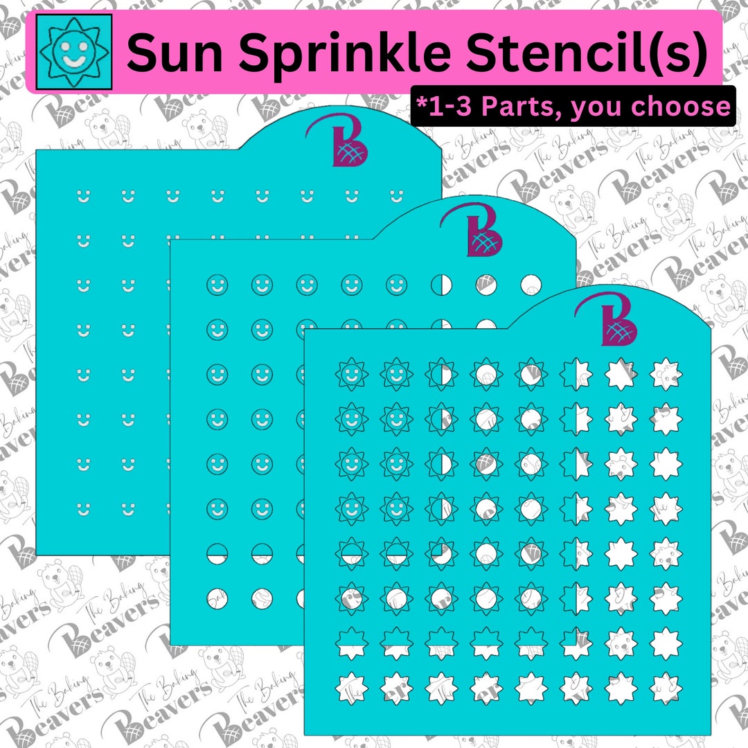 Sun Ray Sprinkle Stencils (1, 2 or 3 Part Set; You Choose) - Etsy