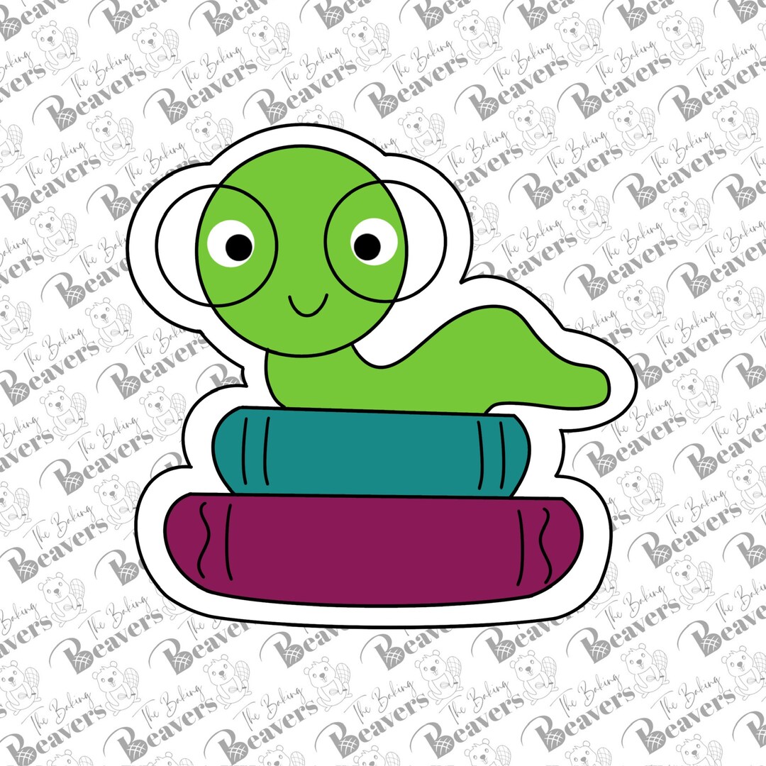 Book Worm Cookie Cutter (with or Without PYO Stencil) - Etsy