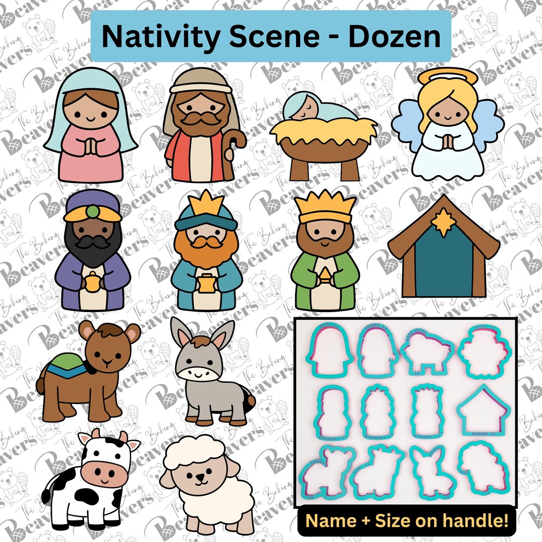Nativity Scene DOZEN Cookie Cutters (set of 12) - Etsy