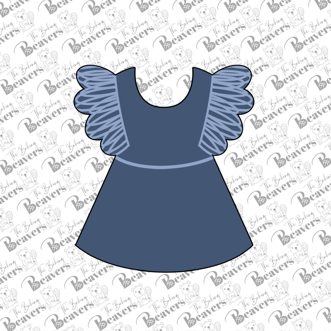Ruffled Dress With Straight Bottom Cookie Cutter - Etsy