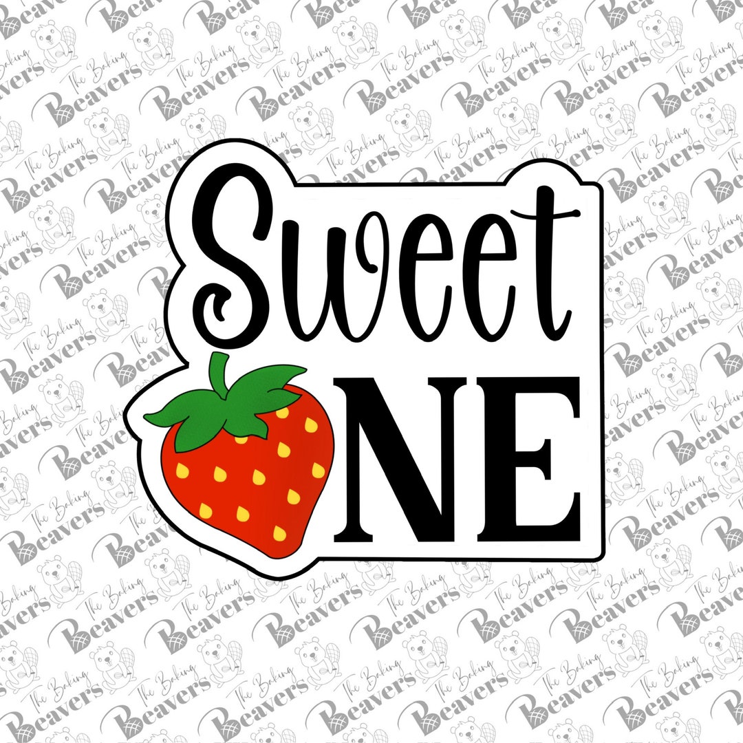 Sweet One With Strawberry Text Cookie Cutter - Etsy