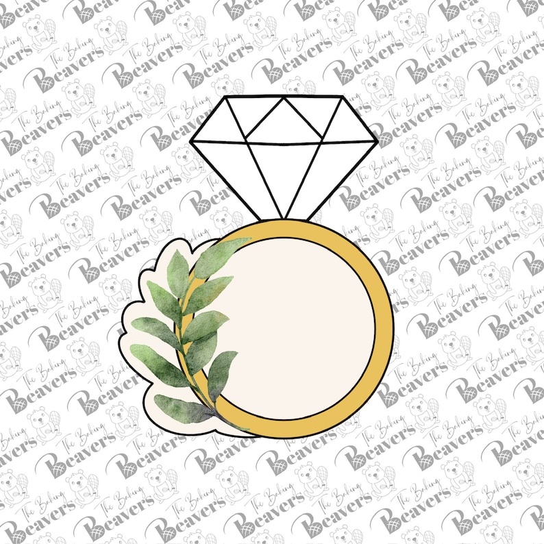 Engagement Ring With Greenery Cookie Cutter - Etsy