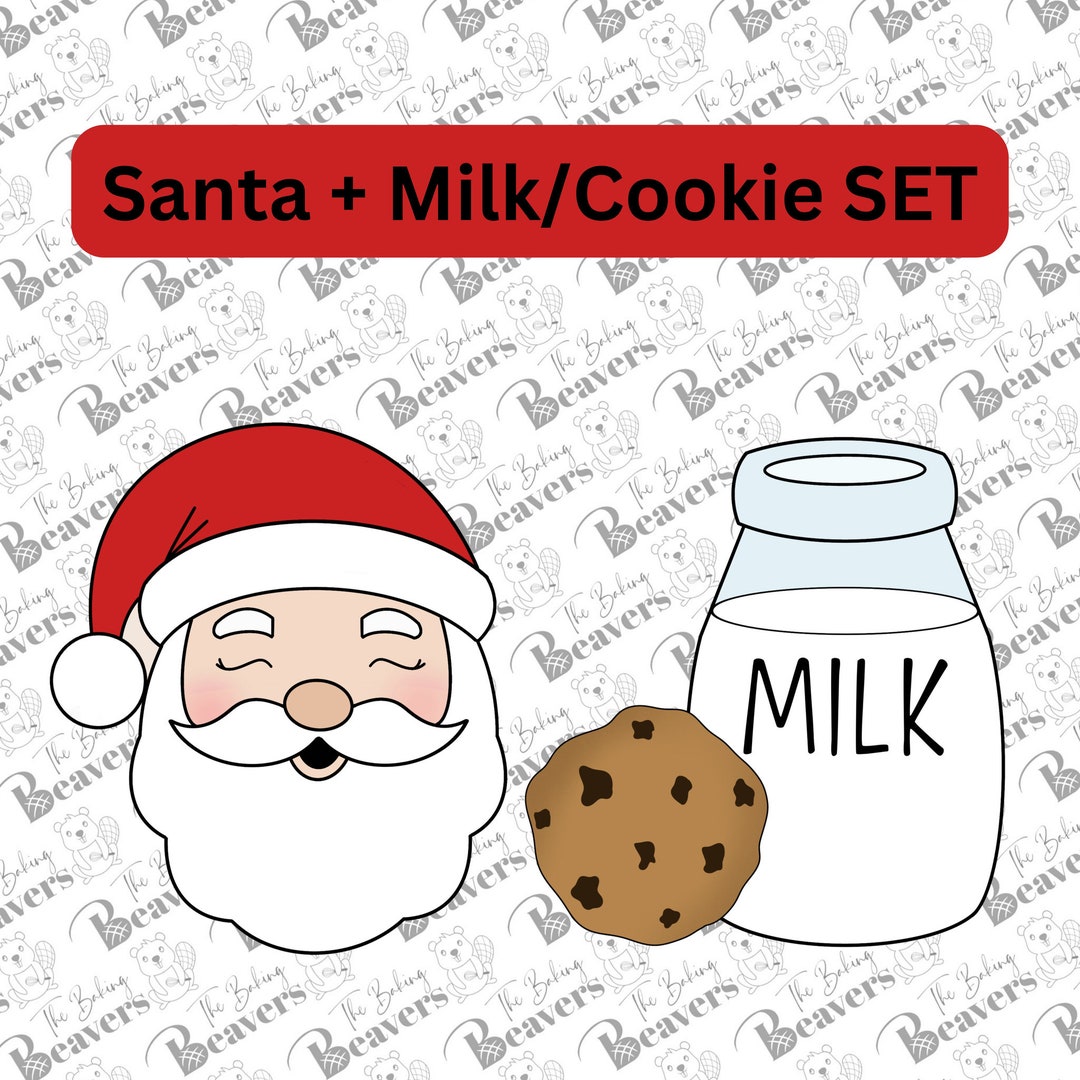 Santa & Milk and Cookies (set of 2) Cookie Cutter - Etsy
