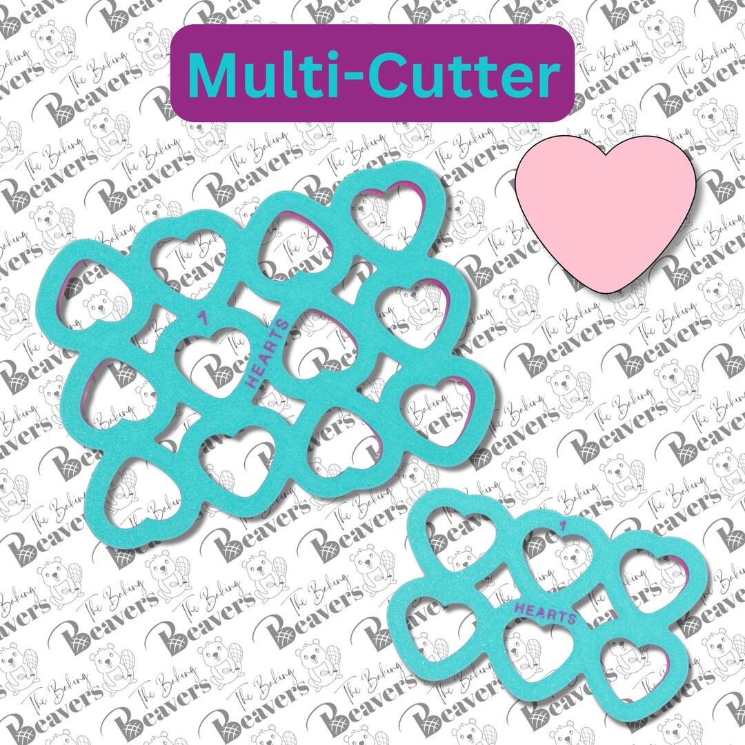 Multi-heart (rounded Bottom) Cookie Cutter (cuts 6 or 12 Hearts at Once ...