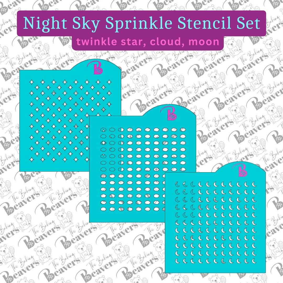 Sprinkle Stencils Sky Pack - Buy All 3 Moon, Cloud, Diamond Star - Etsy