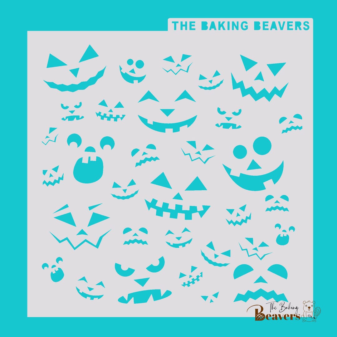Pumpkin Faces Background Stencil (updated) - Etsy