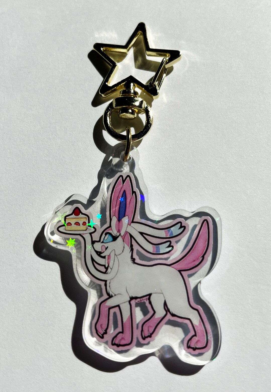 Sylveon Acrylic Keychain Small Pokemon Eevee Evolution Holographic ...