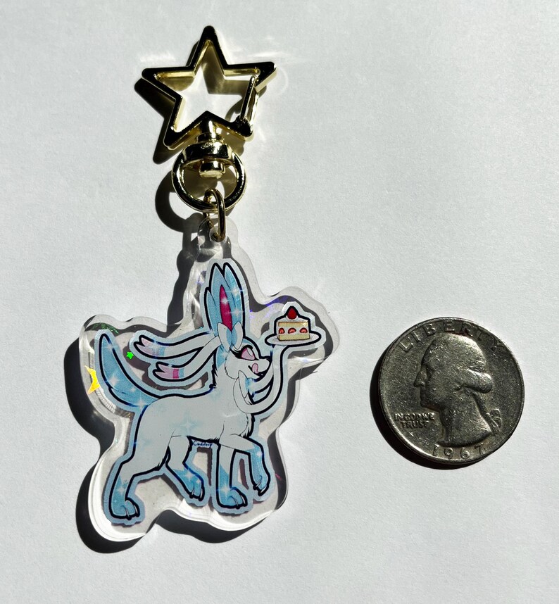 Sylveon Acrylic Keychain - Small - Pokemon Eevee Evolution ...