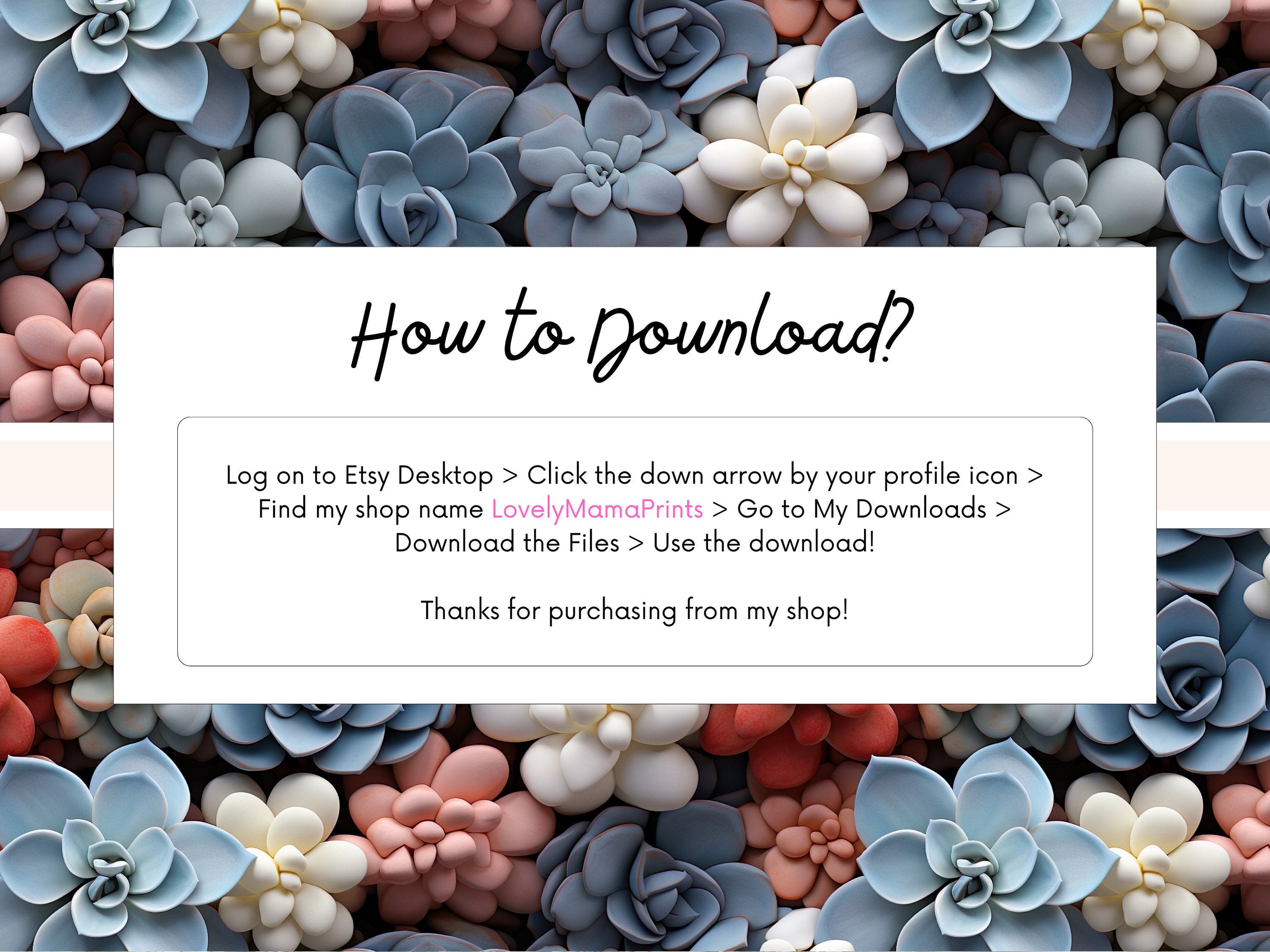 Exotic Succulents Digital Paper - SEAMLESS - Downloadable Patterns - 8 ...