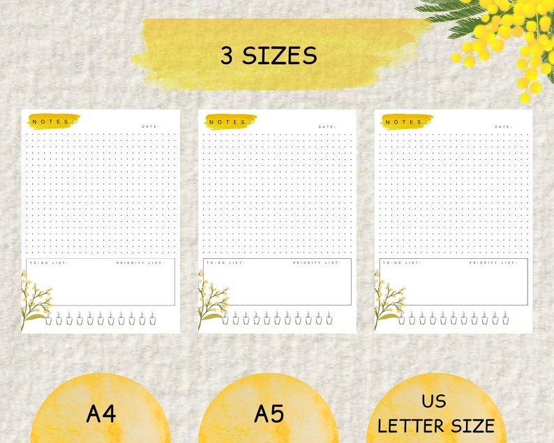 Printable Notes Page Notes Page Printable A5 A4 US Letter Size Student ...