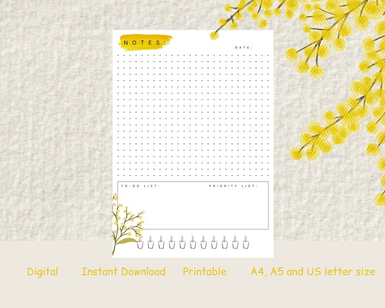 Printable Notes Page Notes Page Printable A5 A4 US - Etsy