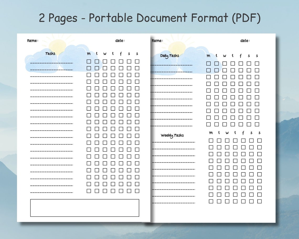 Responsibility Chart for Kids and Adults Daily Routine Checklist ...