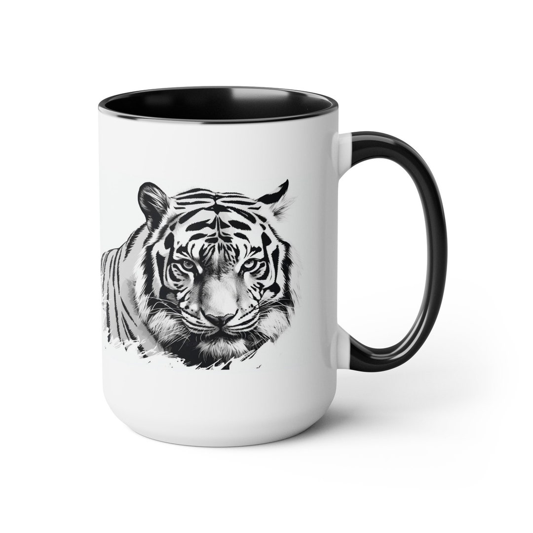Bold Bengal Tiger Two-tone 15oz Mug - Eye-catching Design - Etsy