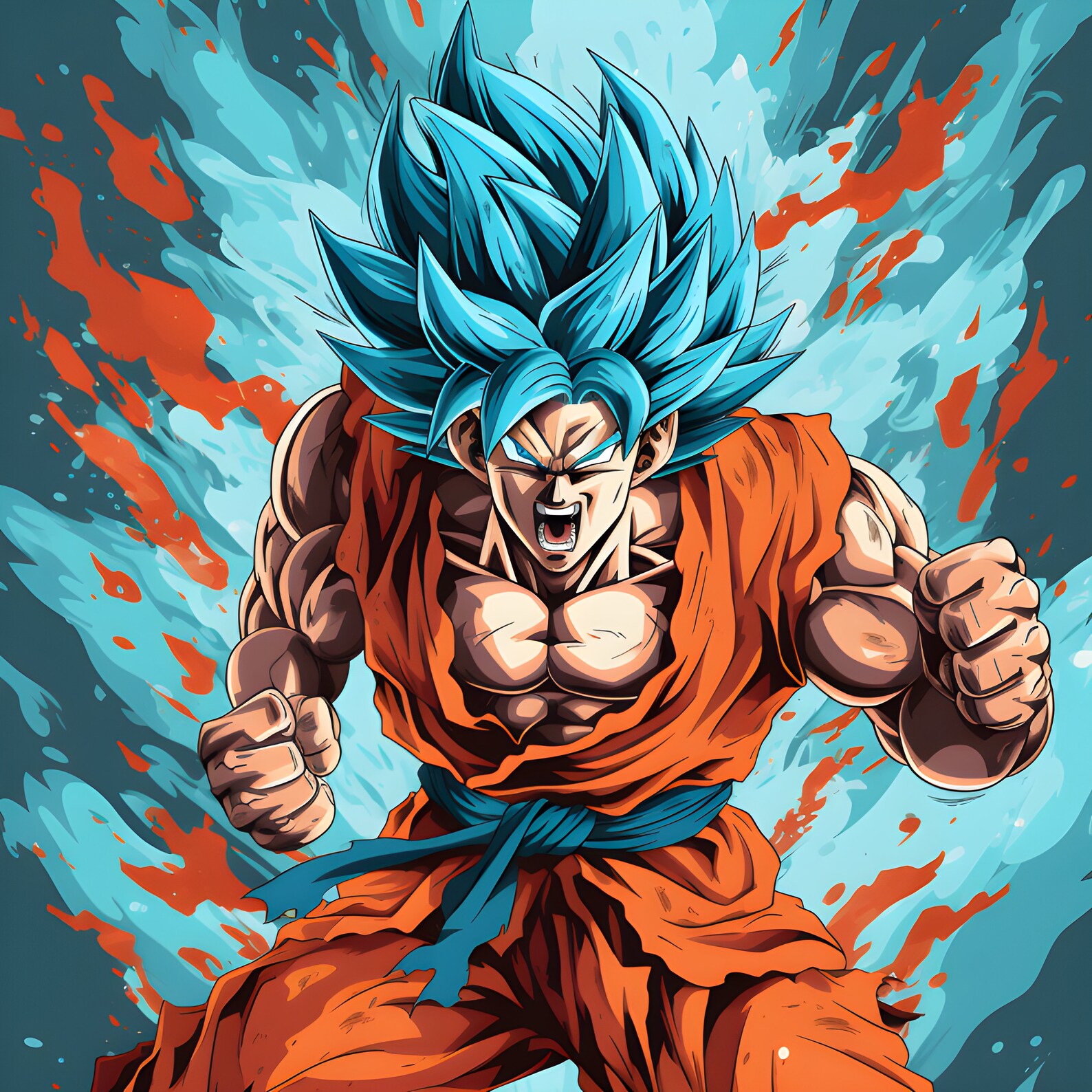 Goku Art Print, DBZ Wall Decoration, Art Prints, Dragonball Z, Kids ...