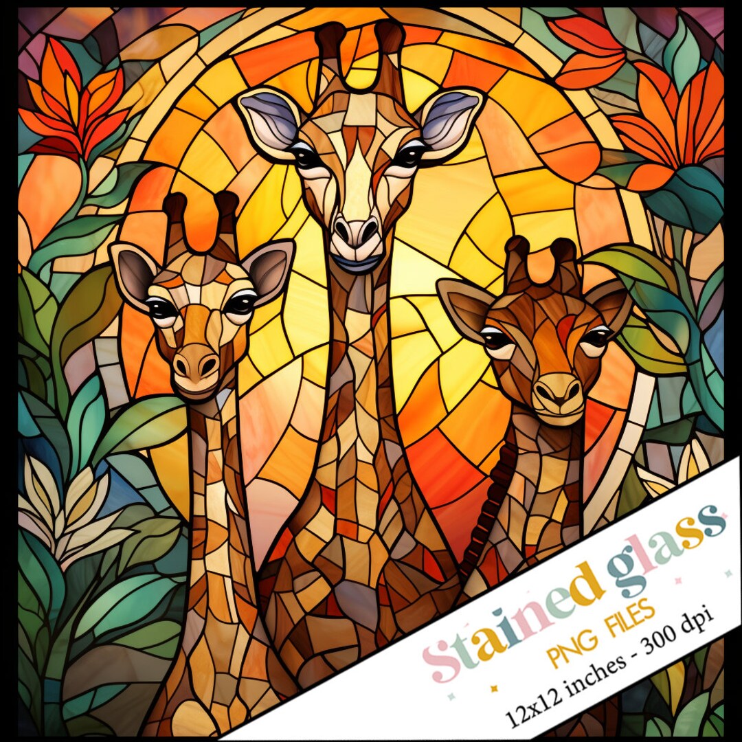 Free Stained Glass Mini Bundle Giraffe Stained Glass - Etsy