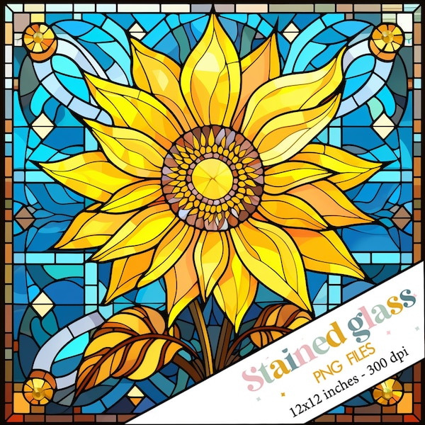 Sunflower Stained Glass Pattern Etsy