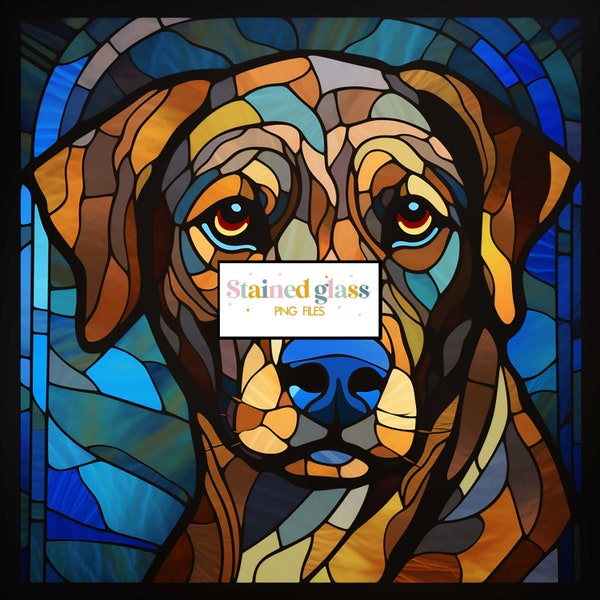 Stained Glass Dog - Etsy