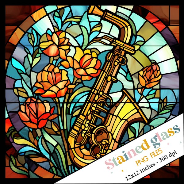 Stained Glass Saxophone - Etsy