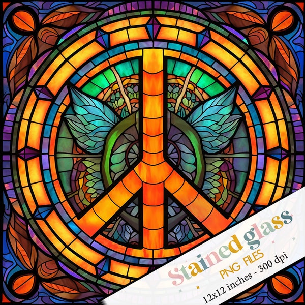 Peace Sign Stained Glass Pattern - Etsy
