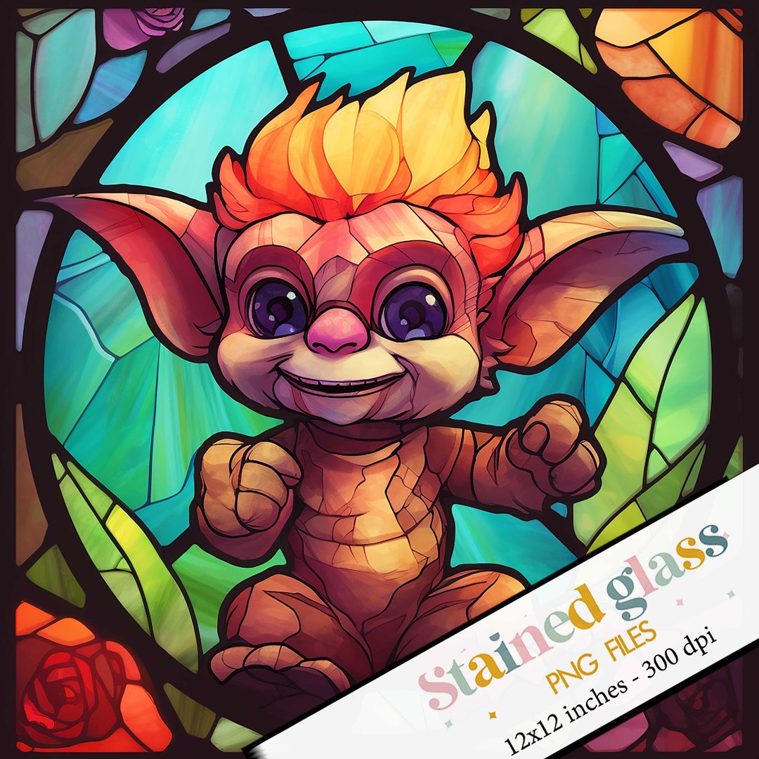 Stained Glass Troll Design Stain Glass Pattern Wall Art - Etsy