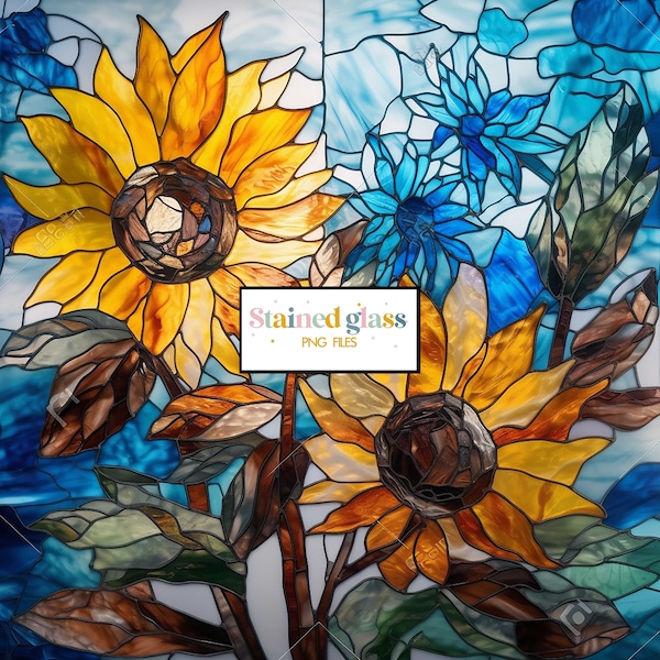 Sunflower Stained Glass Pattern - Etsy