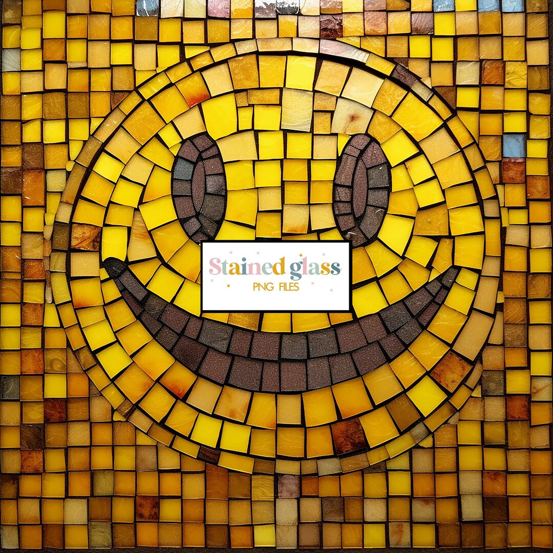 Stained Glass Sublimation, Smiley Faux Stained Glass, T-shirt Design ...