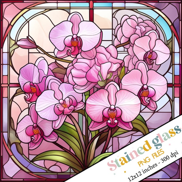 Stained Glass Orchids - Etsy