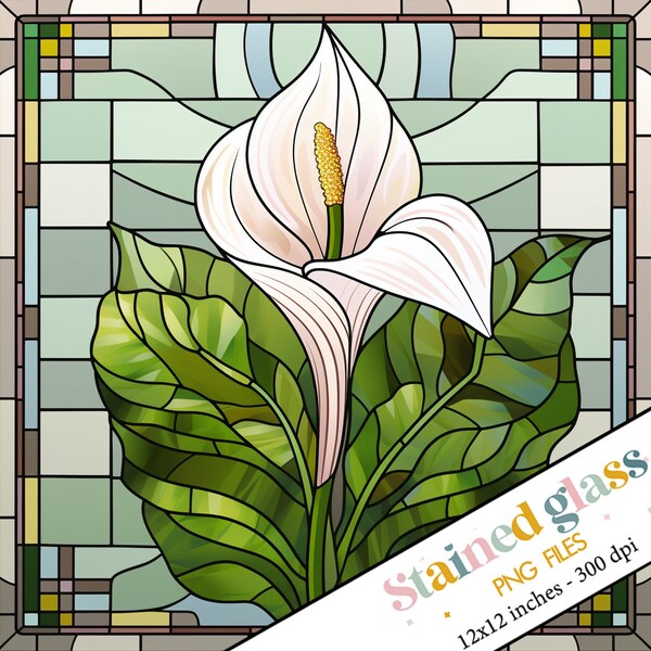 Calla Lily Stained Glass Free - Etsy