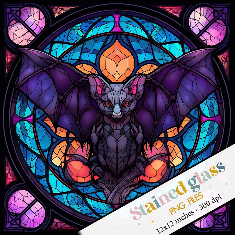 Bat Stained Glass - Etsy
