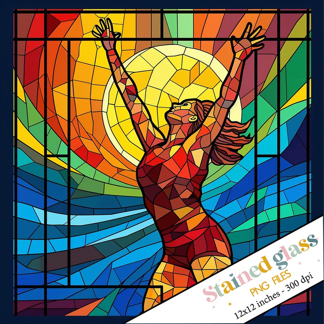 Athlete Stained Glass Sports Stained Glass Stained Glass - Etsy