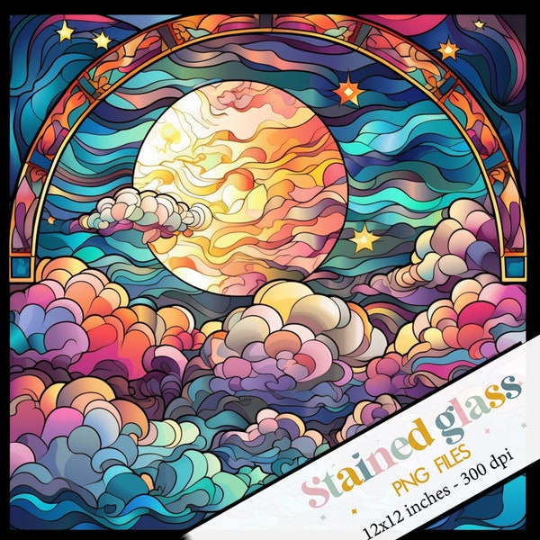 Stained Glass Moon - Etsy