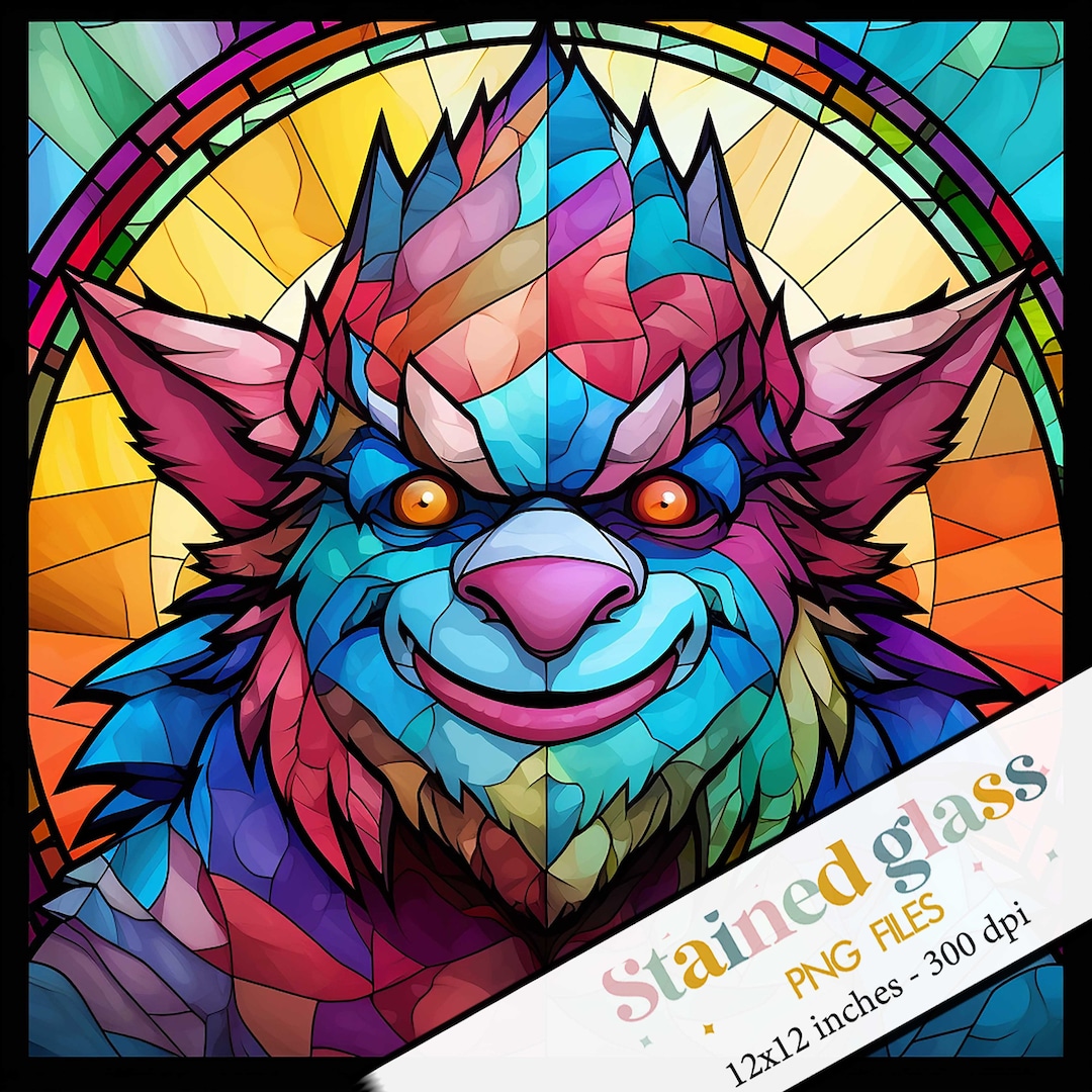 Stained Glass Troll Sublimation Stained Glass Pattern Wall - Etsy