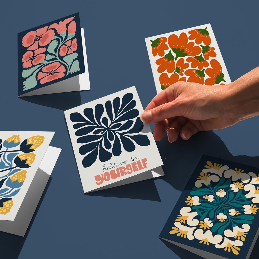 Floral Card Set: Printable Botanical All Occasions Cards (PDF Download ...