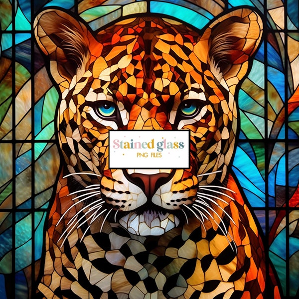 Stained Glass Cheetah Art - Etsy