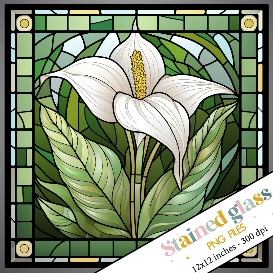 10 Free Bundle Stained Glass, Calla Lily Stained Glass Sublimation ...